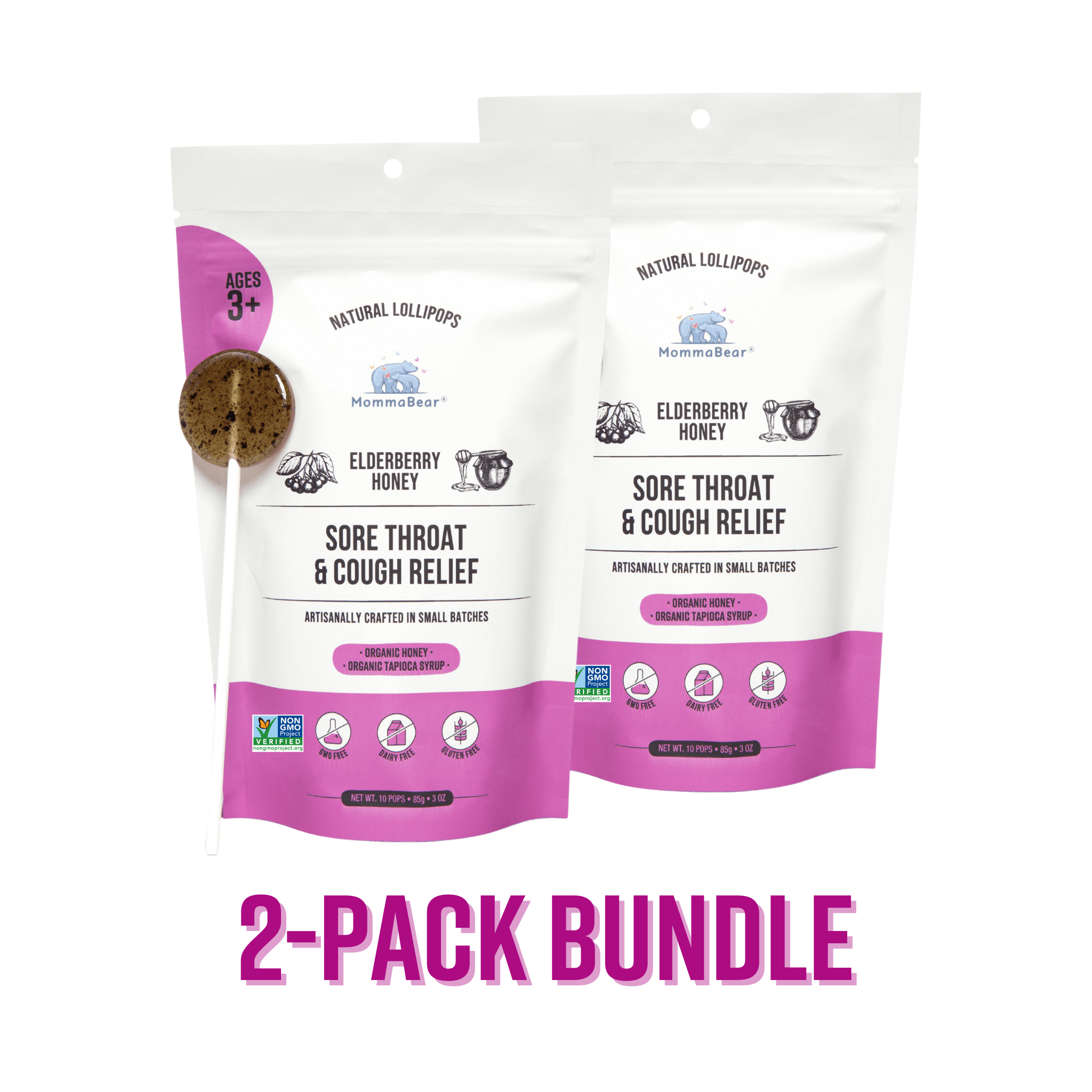 Shop Now Sore Throat & Cough Aid Lollipops | MommaBear Organics