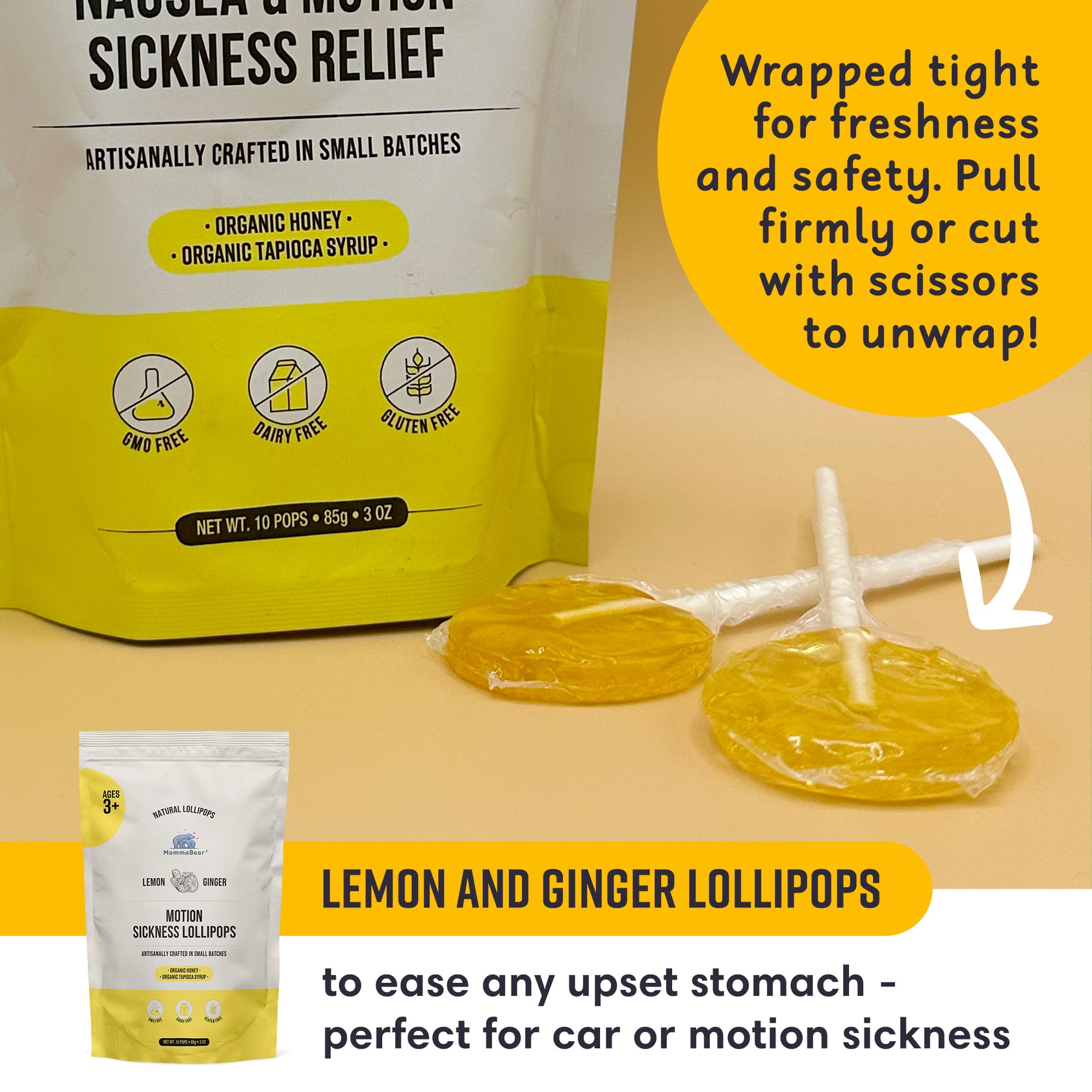 Buy Nausea Lollipops from MommaBear Organics
